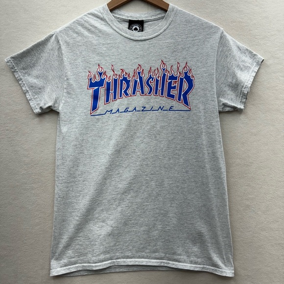 Thrasher | Shirts | Thrasher Magazine Mens Small Tshirt Light Gray With ...